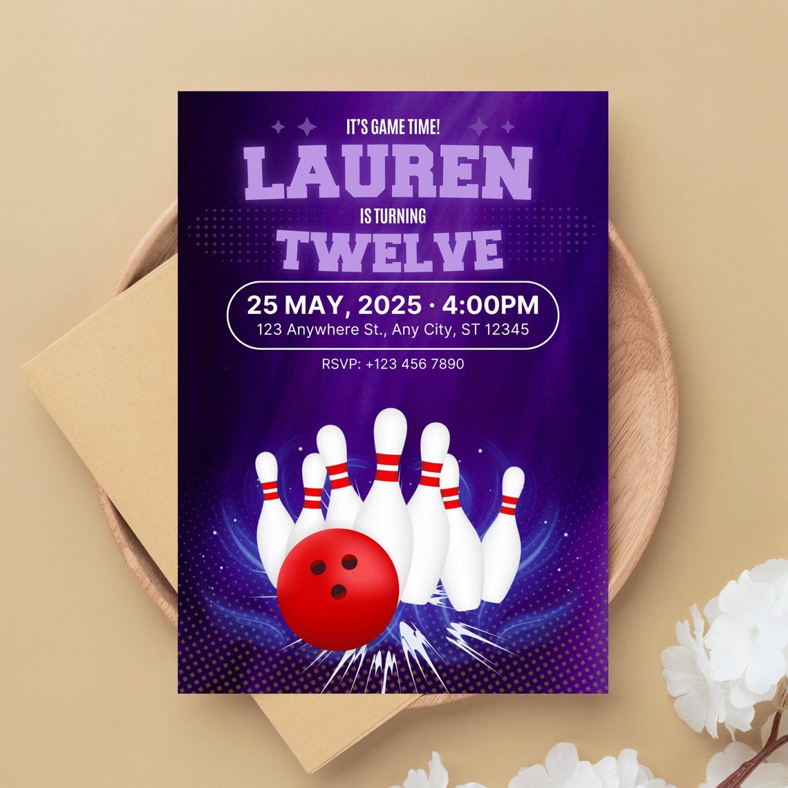 Bowling Birthday Invitation Instant Download Its Game Time Bowling ...