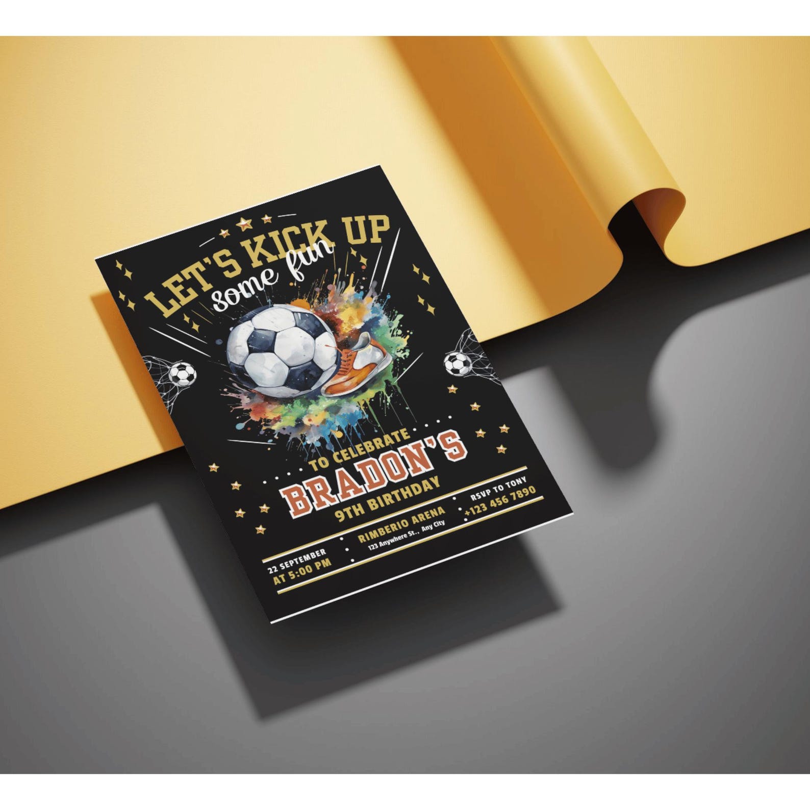 Editable Soccer Birthday Invitation Soccer Invitation Soccer Birthday ...