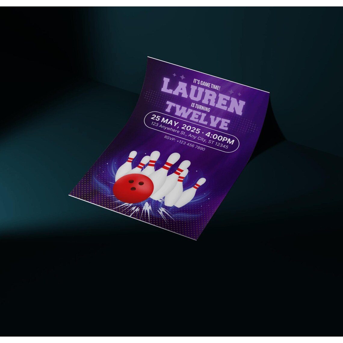 Bowling Birthday Invitation Instant Download Its Game Time Bowling ...