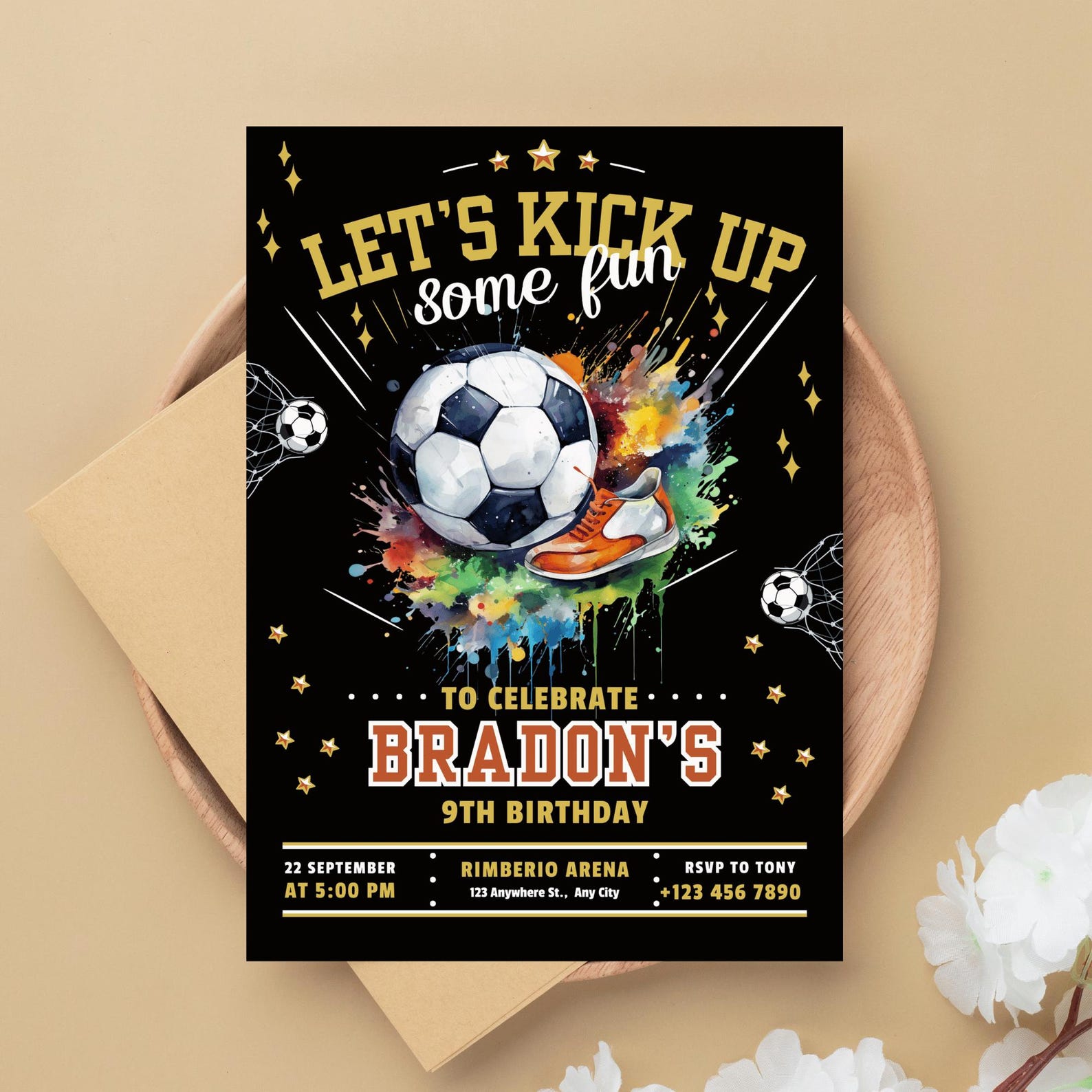 Editable Soccer Birthday Invitation Soccer Invitation Soccer Birthday ...