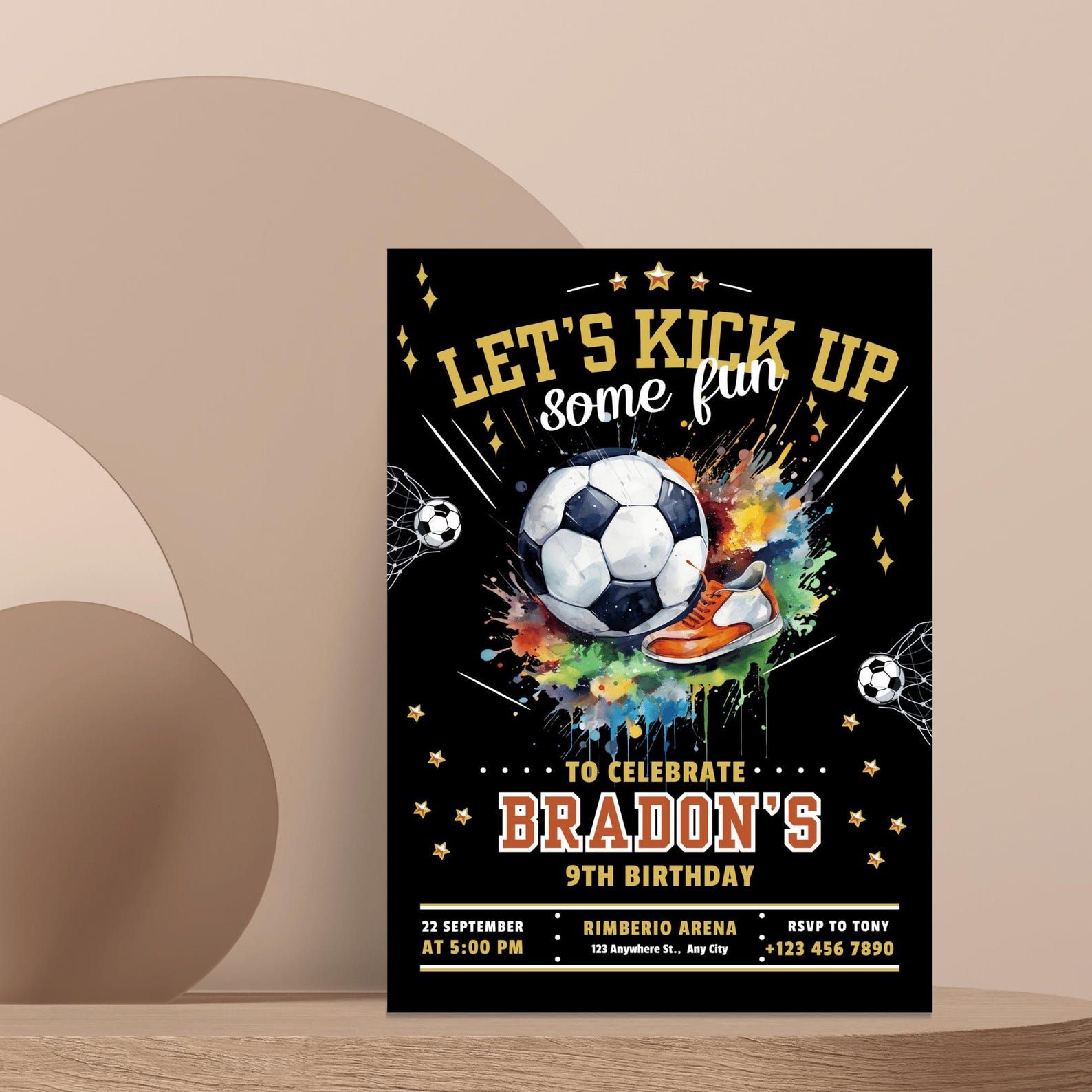 Editable Soccer Birthday Invitation Soccer Invitation Soccer Birthday ...