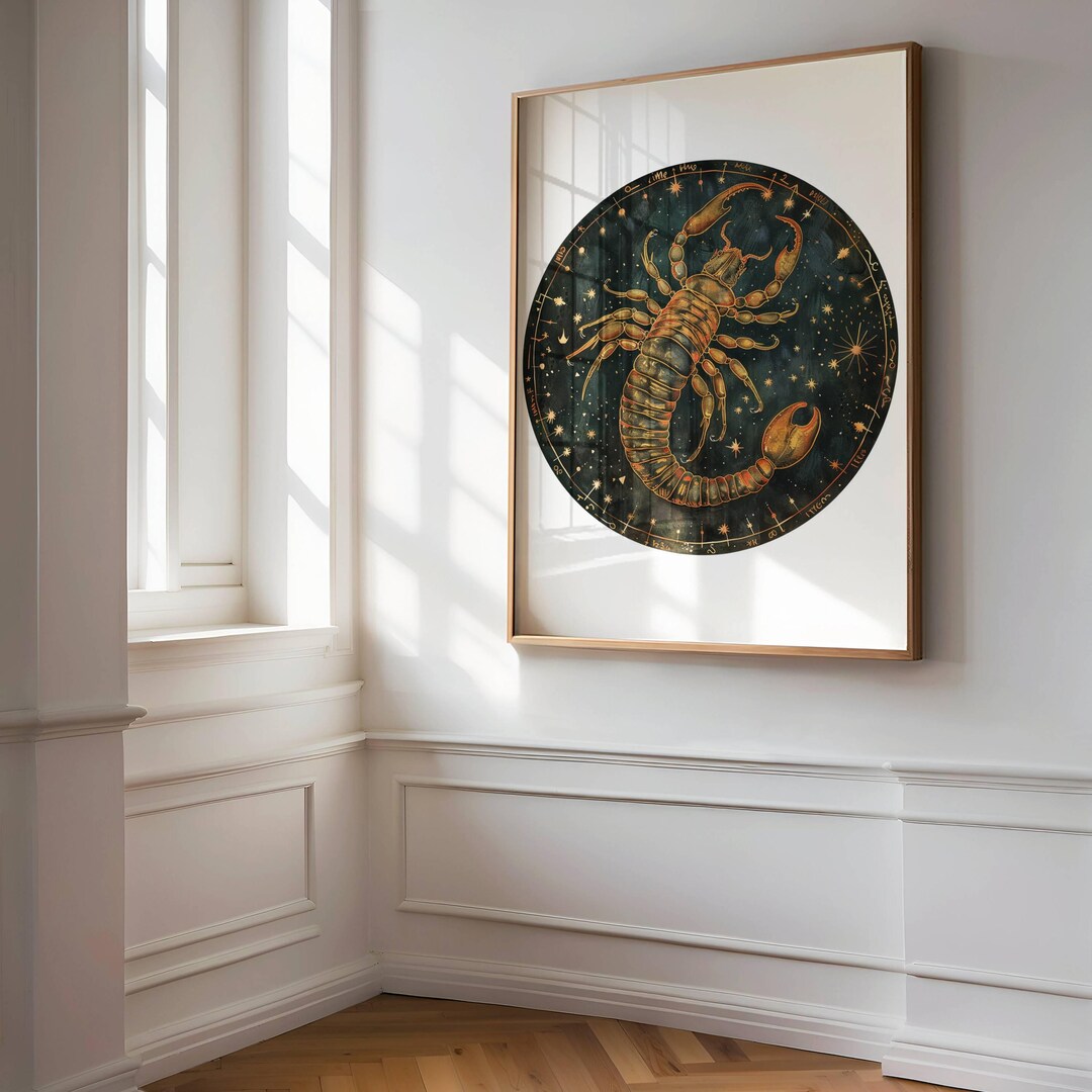 Scorpio Zodiac Astrology Art Print | Water Star Sign | October Birthday ...