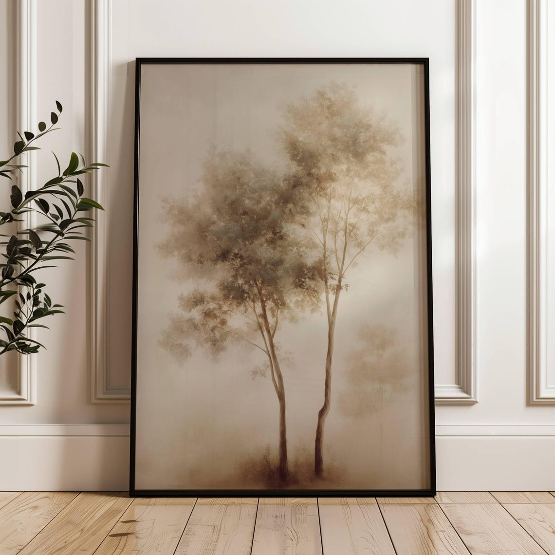 Muted Tree Landscape Print | Peaceful Scenery | Farmhouse Decor ...