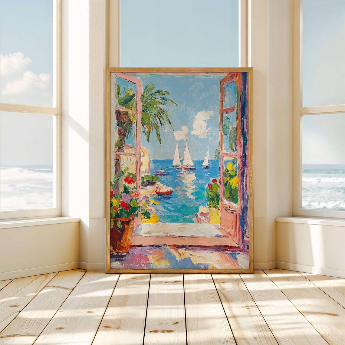 Henri Matisse Inspired Print With Open Window | Sail Boats | Wall ...
