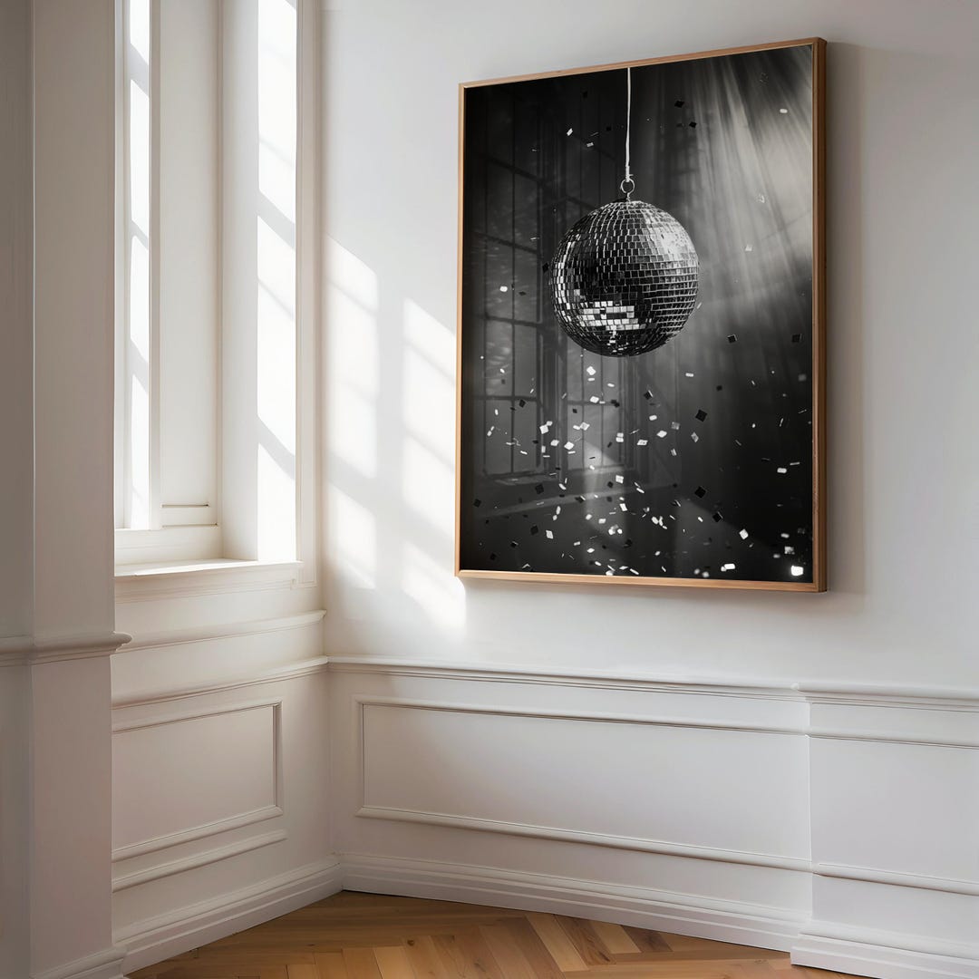 Disco Ball Wall Print, Mirror Ball Poster, Home Decor Art Print ...