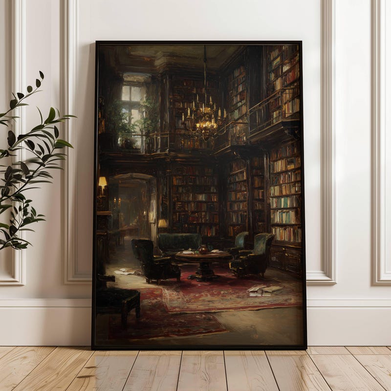 European Library Painting - Etsy UK