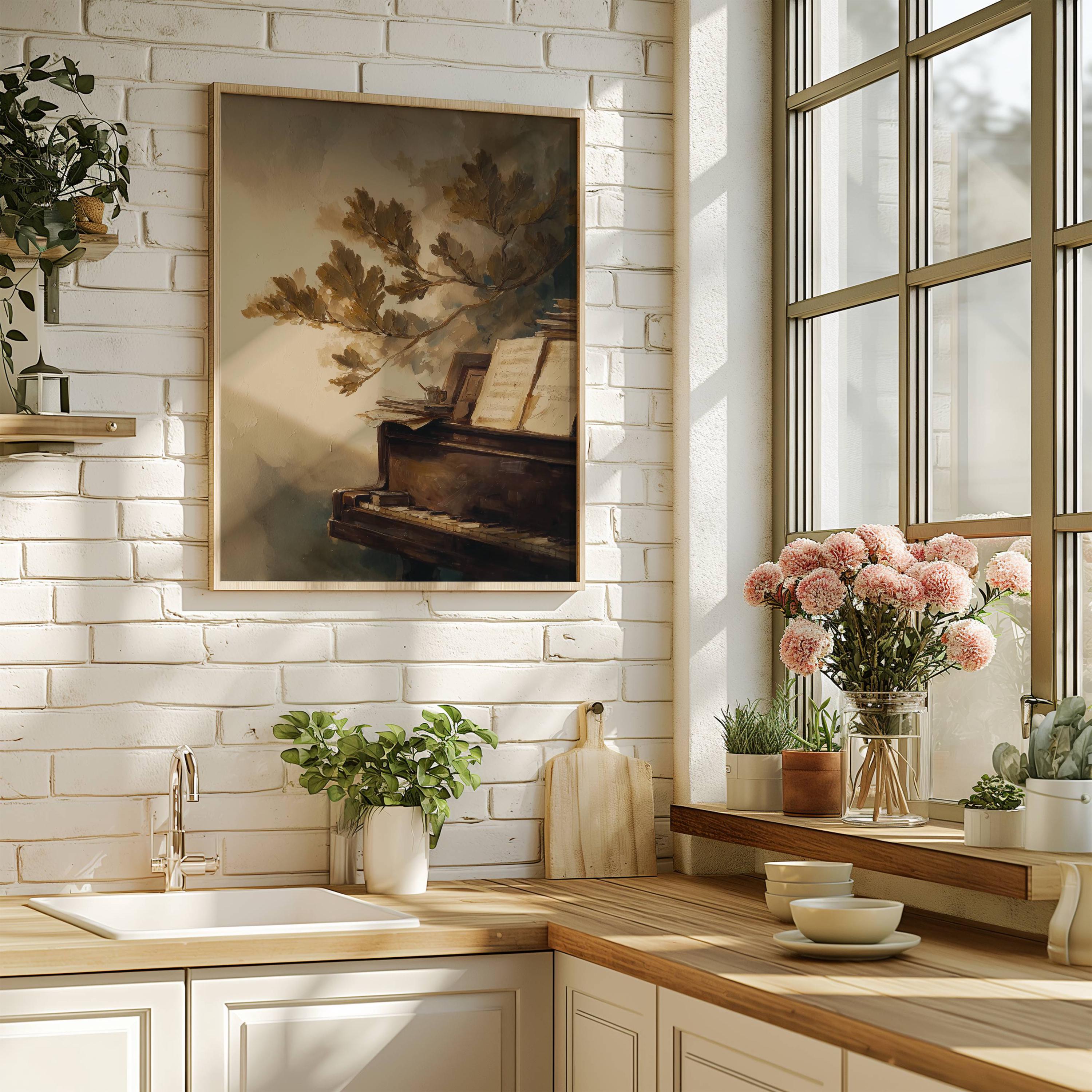 Melancholic Vintage Piano | Dark Academia Music Room Decor | Living ...