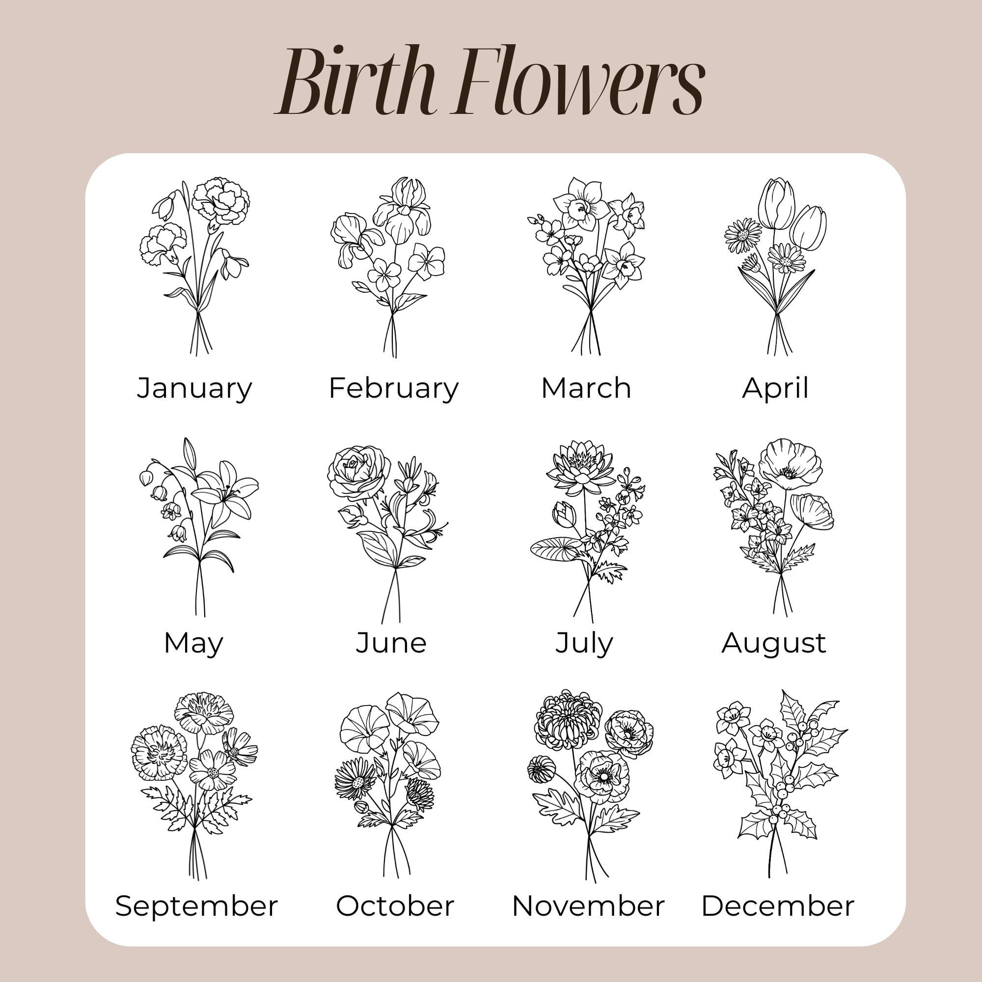 Personalized 19th Birthday Gift for Girls, Custom Birthflower Journal ...