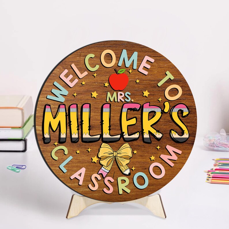 Personalized 3D Teacher Door Sign Custom Teacher Name Gifts Teacher ...