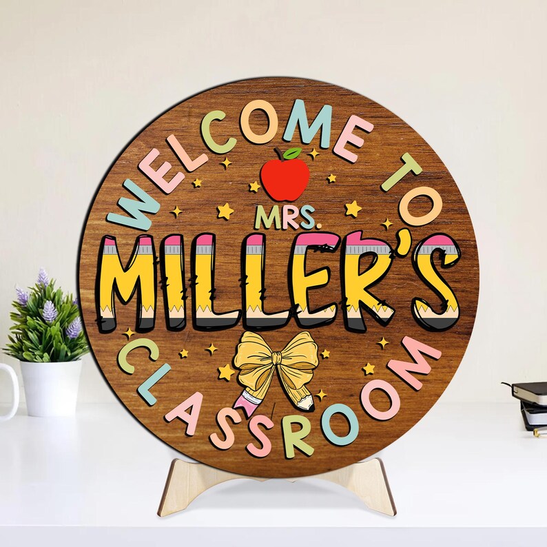 Personalized 3D Teacher Door Sign Custom Teacher Name Gifts Teacher ...