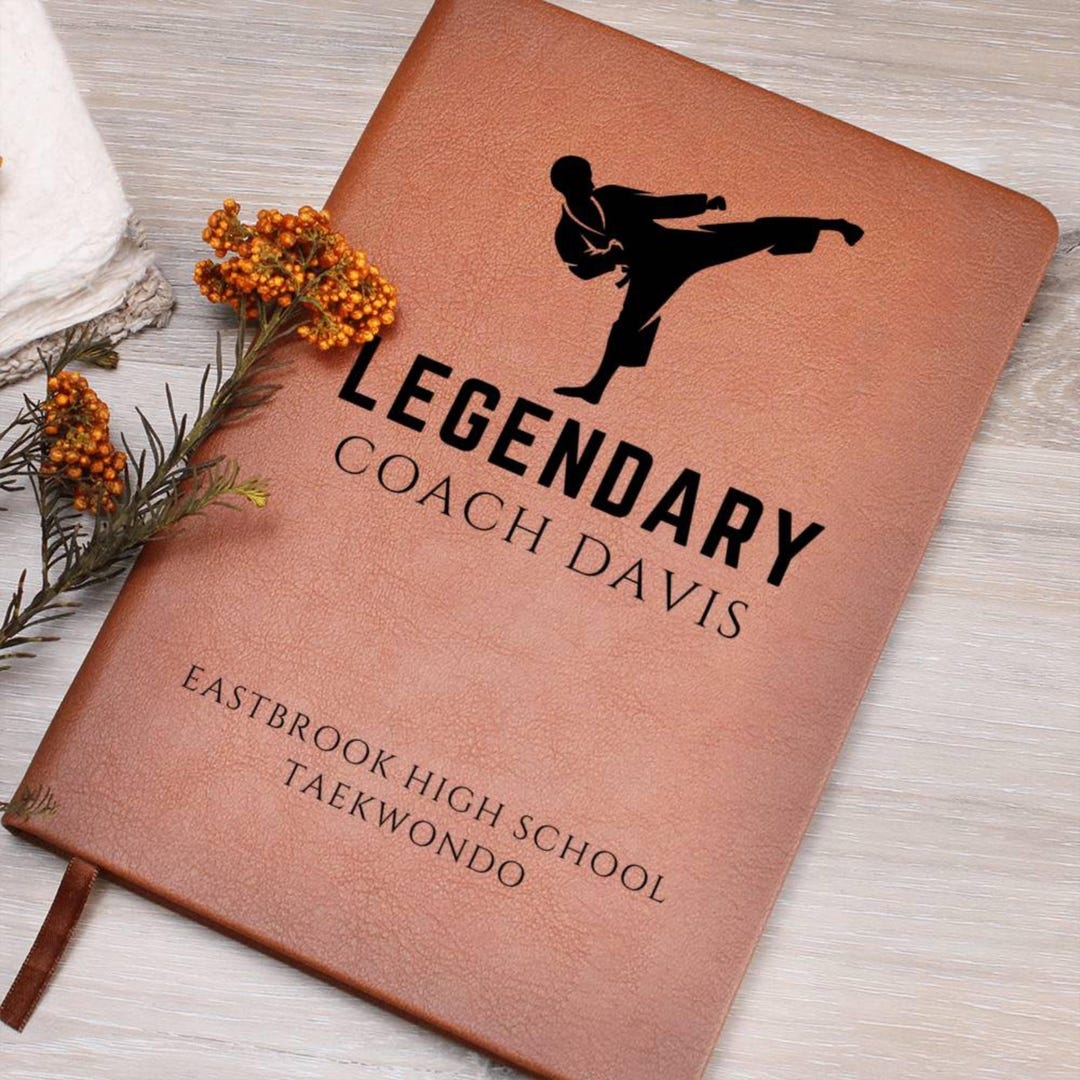 Personalized Taekwondo Coach Gift Custom Leather Journal Thank You Gift ...