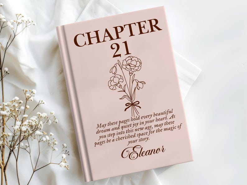 21st Birthday Gift, Chapter 21 Birthmonth Flowers Journal, Personalized ...