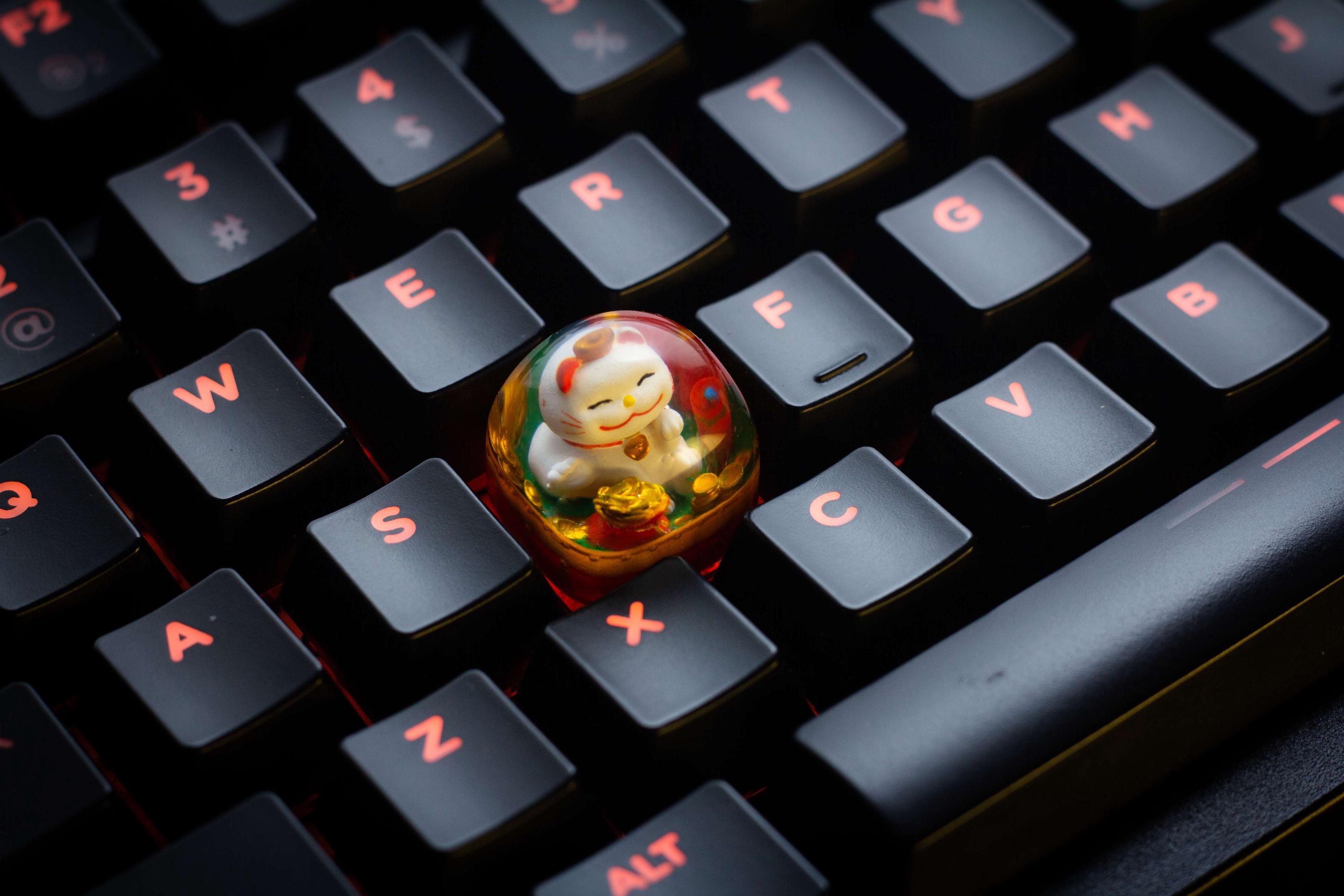 Lucky Cat-maneki Neko Artisan Keycap Resin Keycap Set for Mechanical ...