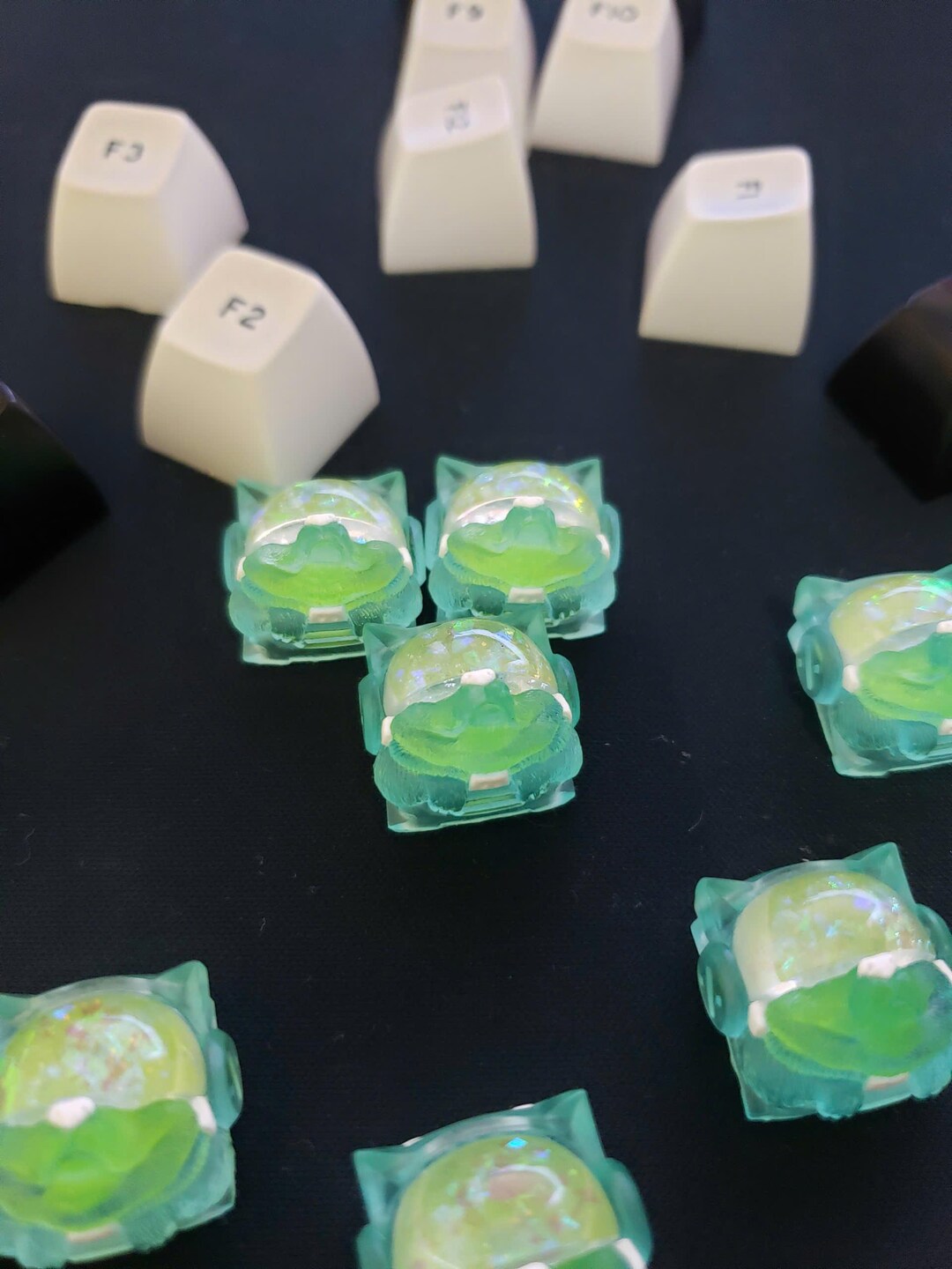 Sirius Ice Green Artisan Mechanical Keycap Glow-in-the-dark Stem ...