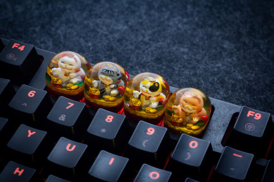Lucky Cat-maneki Neko Artisan Keycap Resin Keycap Set for Mechanical ...