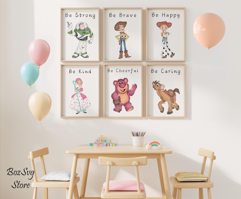 Watercolor Toy Story Wall Art, Nursery Wall Decor, Kids Room Wall Art ...