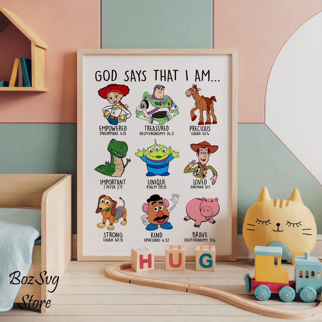 Toy Story Bible Verse Print, Christian Kids Room Decor (digital ...