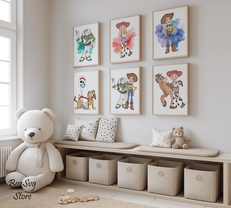 Toy Story Wall Art, Printable Toy Story Characters, Watercolor Toy ...