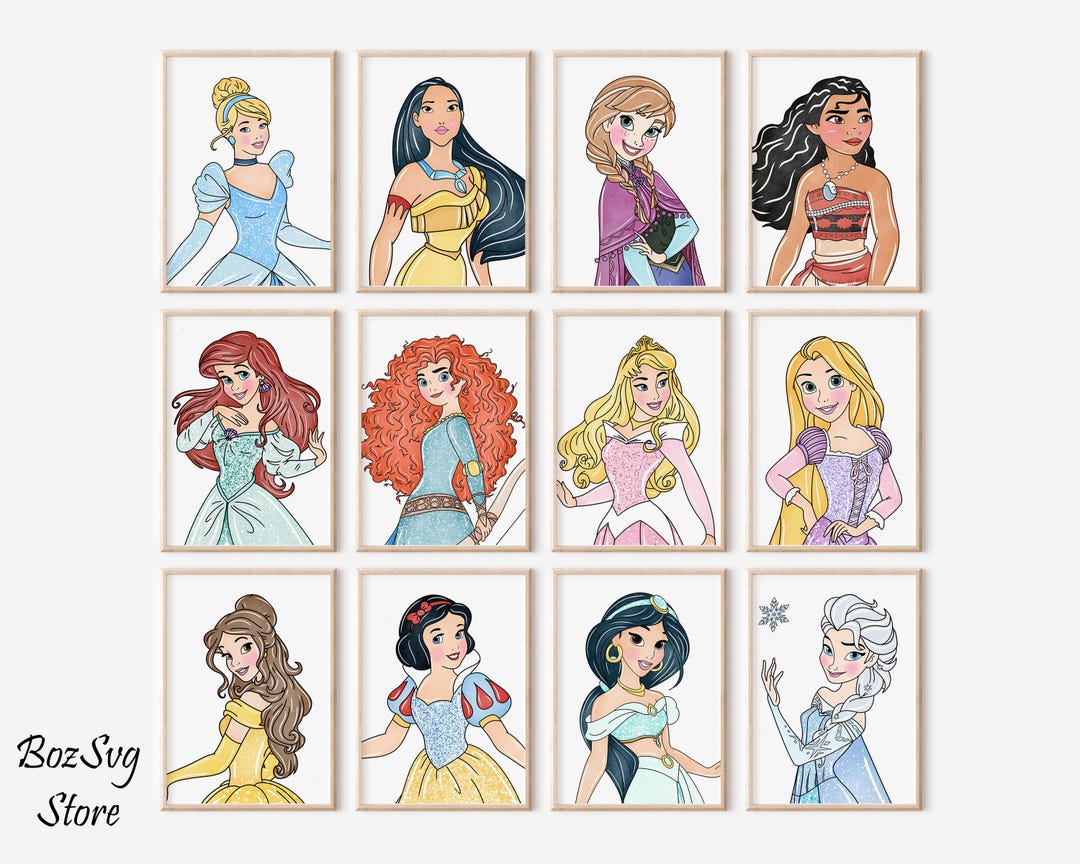 Princess Art Print Set, Kids Room Decor (digital Download) - Etsy