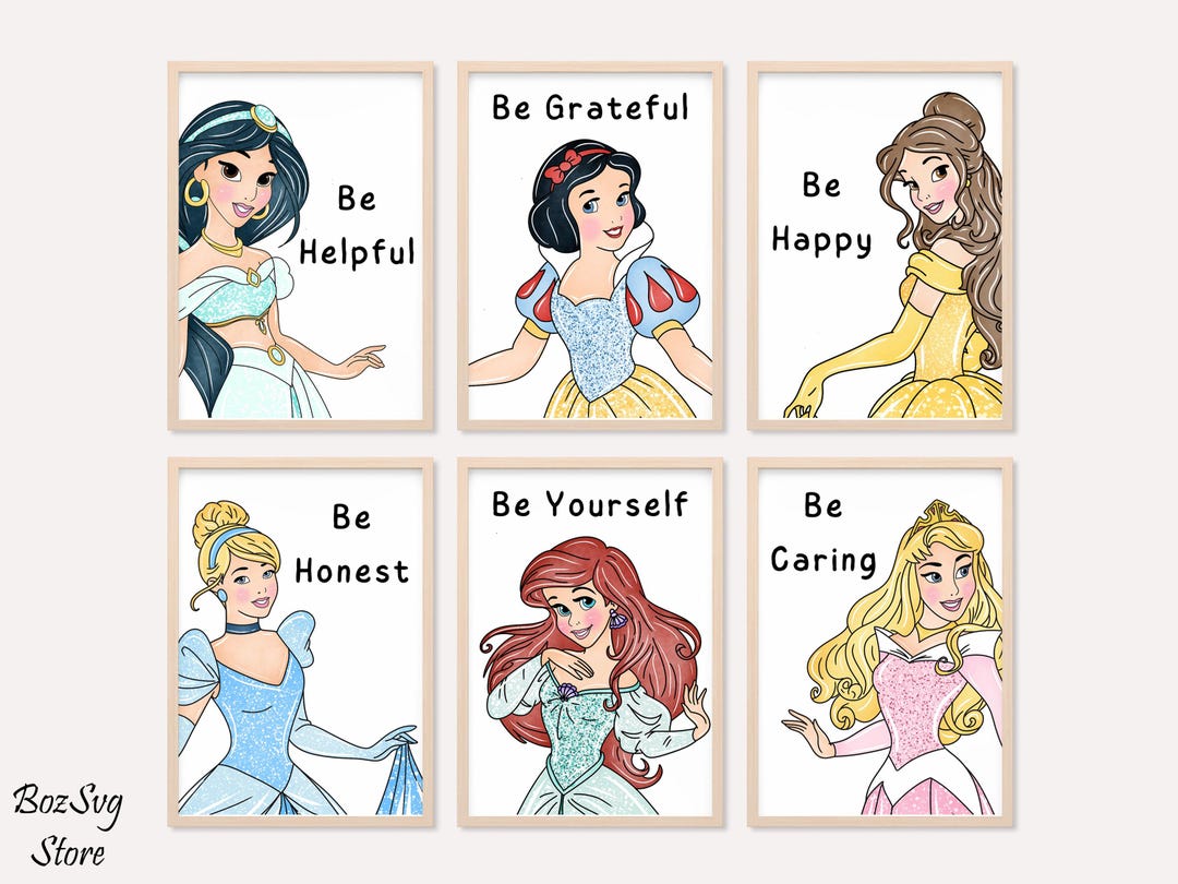 Princess Affirmation Prints, Nursery Wall Art Printable, Kids Room Set ...