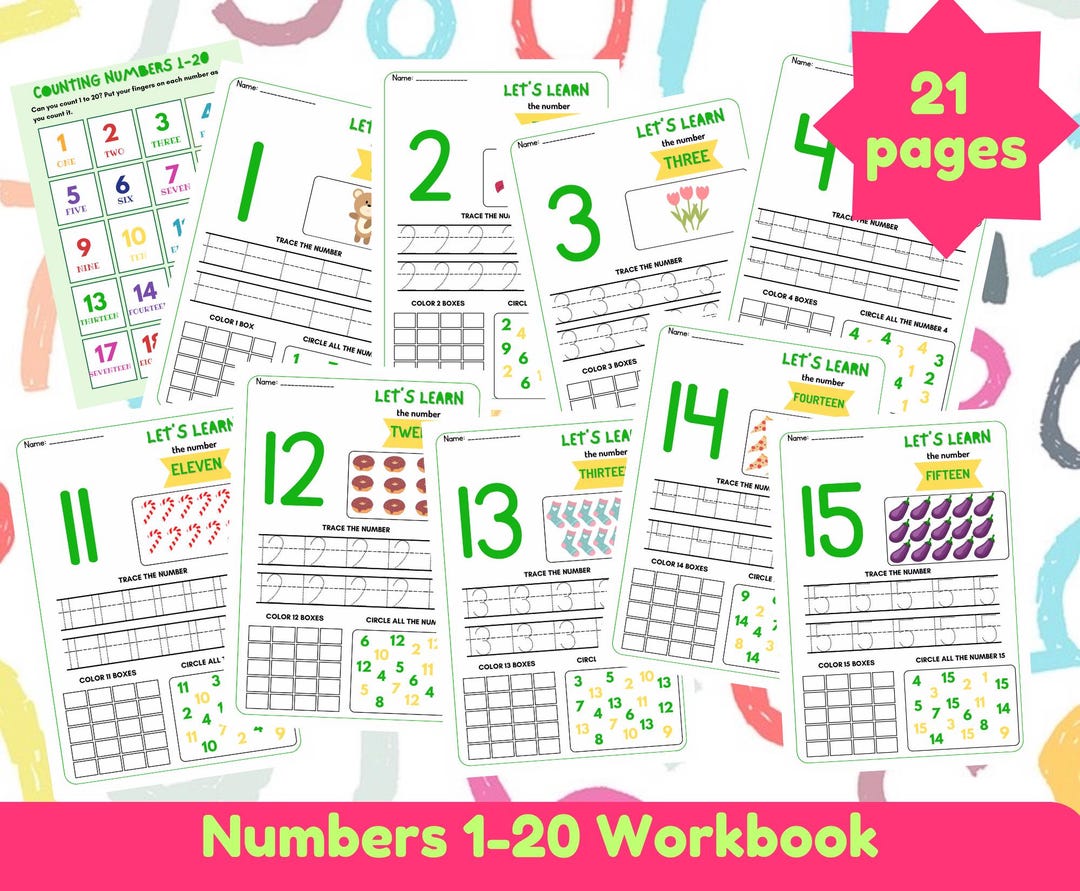 Numbers Busy Books,number Tracing,numbers 1-20, Number Counting,busy ...