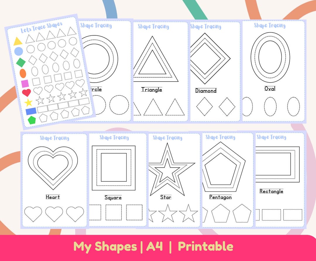 Shapes Busy Books,shapes Tracing,shapes Coloring,geometric Shapes ...