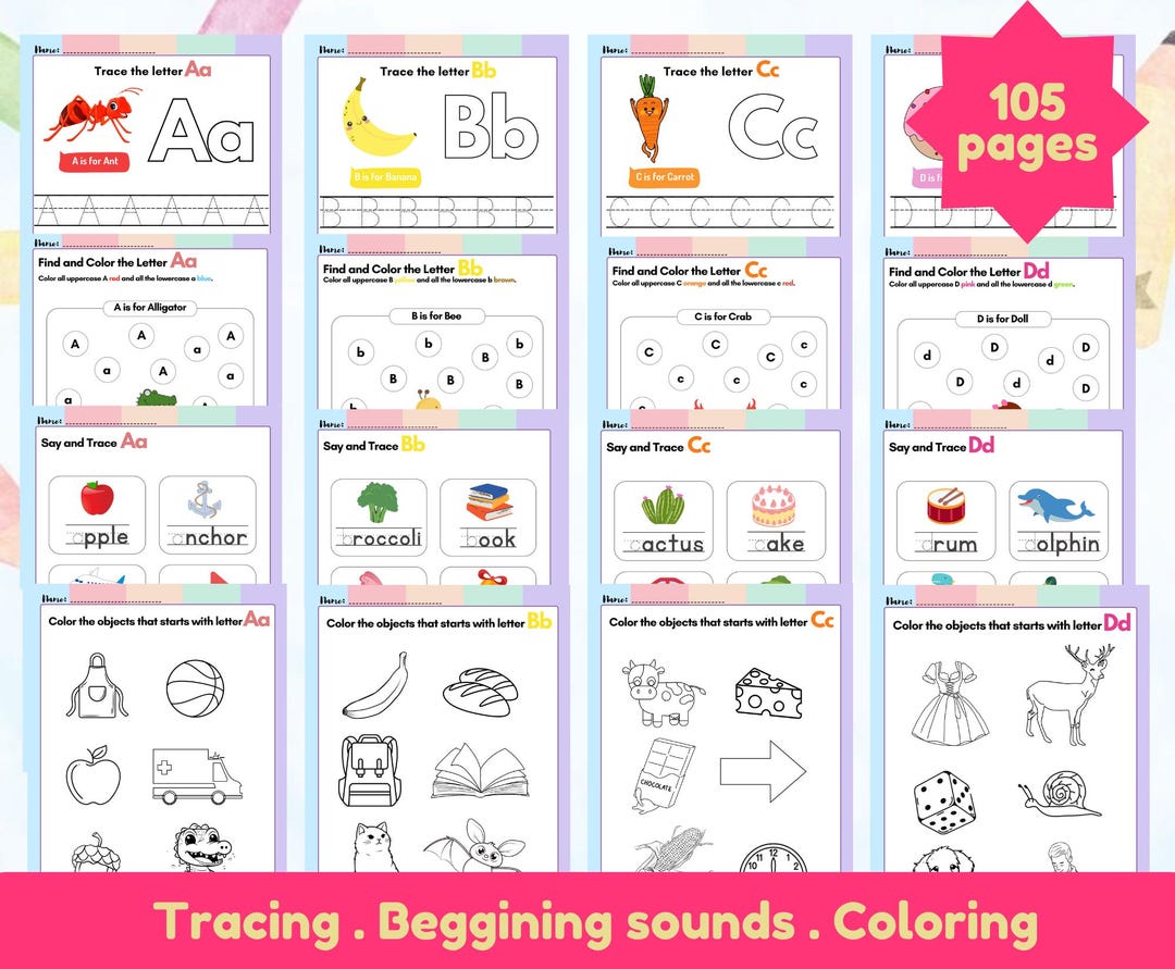 Alphabet Busy Book,alphabet Tracing,alphabet Coloring,busy Book ...