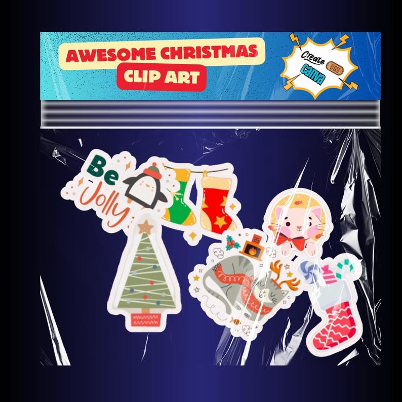 Awesome Christmas Clipart Sticker Pack / Unique Digital PNG Designs ...