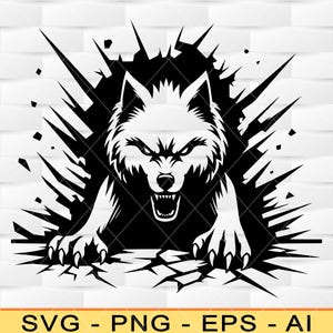 Wolf Svg, Wolf Png, Angry Wolf, Wolf Clipart, Wolf Cut File, Wolf ...