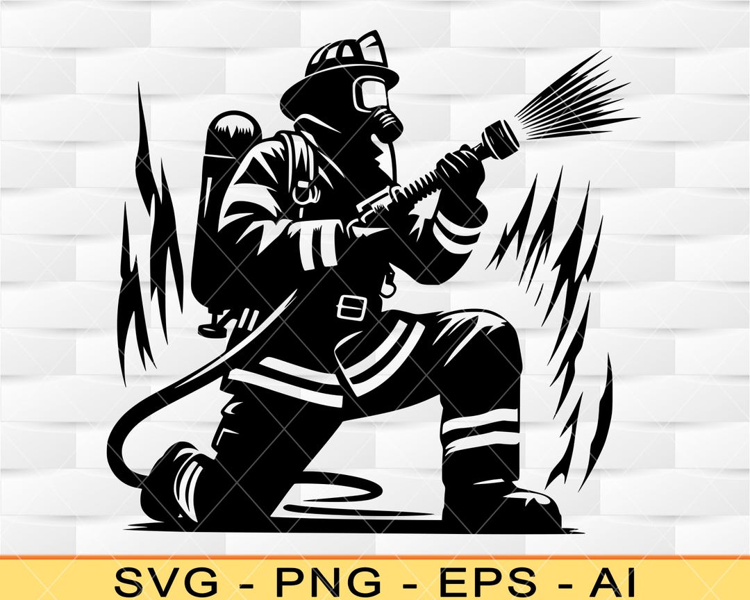 Fire Fighter Svg, Firefighter Clipart, Fireman Svg, Firefighter Logo ...