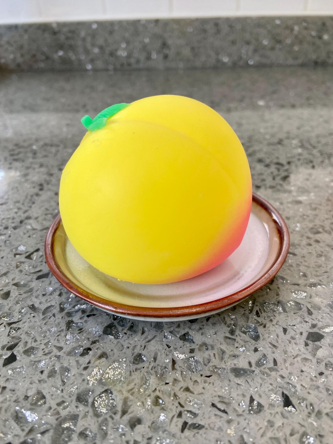 Yellow Peach Squishy Toy | Kawaii Stress Relief Fidget - Etsy