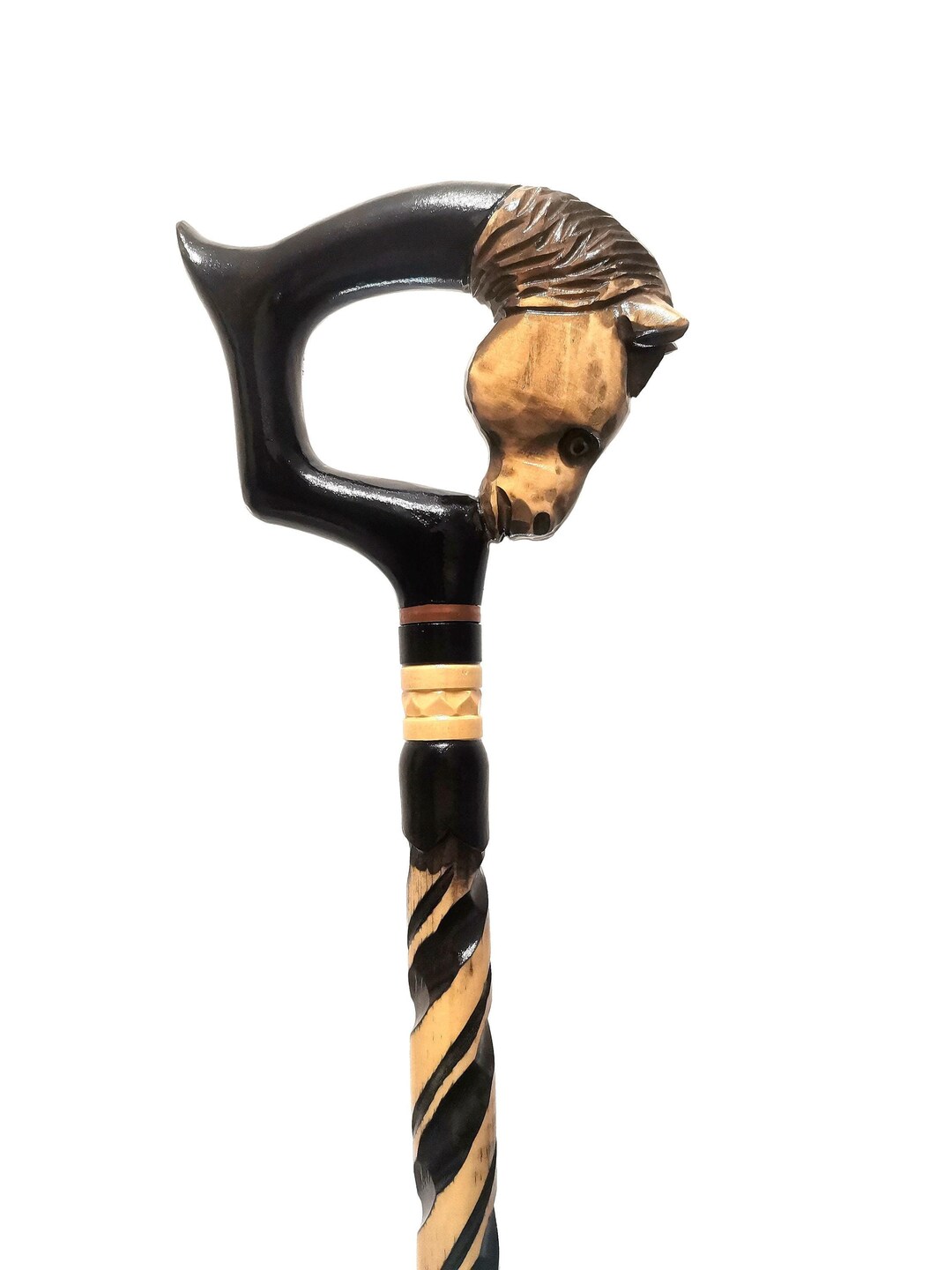 Black Horse - Wooden Cane Walking Stick Support Canes Handle Handmade ...