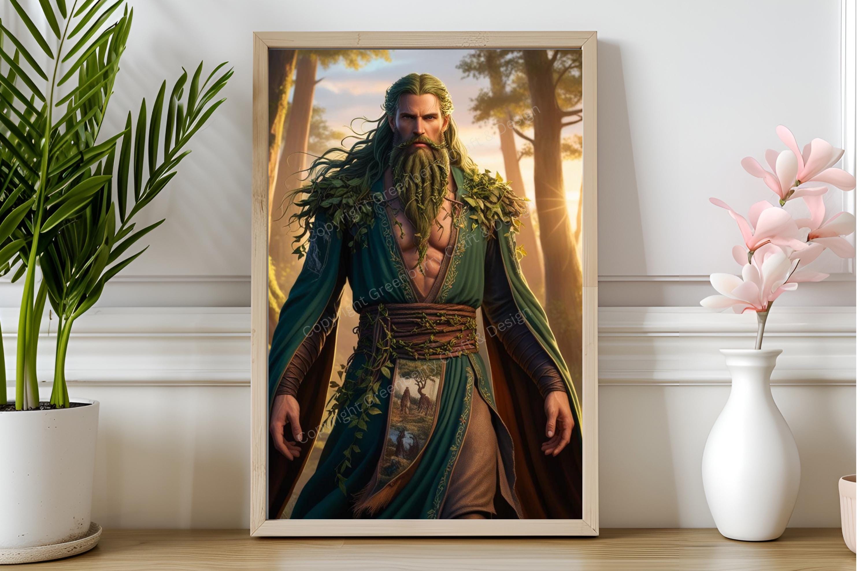 Green Druid Male in Mystical Forest, Your Choice of Fine Art, Matte or ...