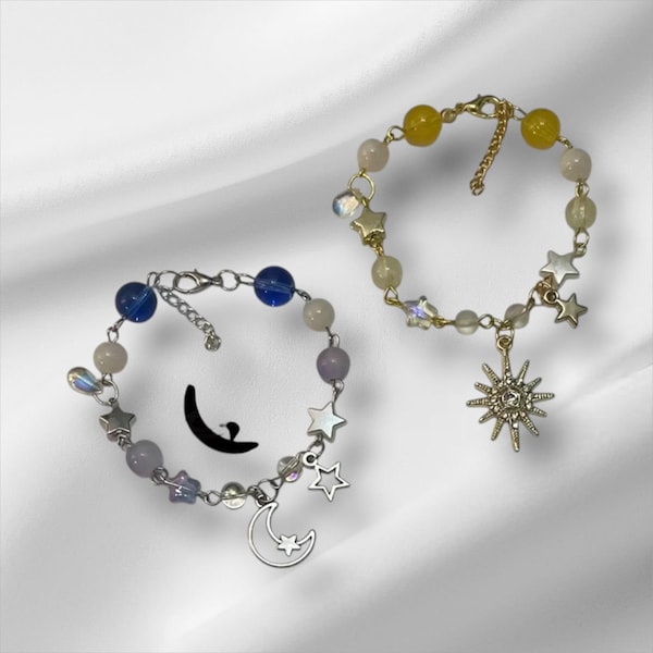 Sun and Moon Couples Bracelet - Etsy
