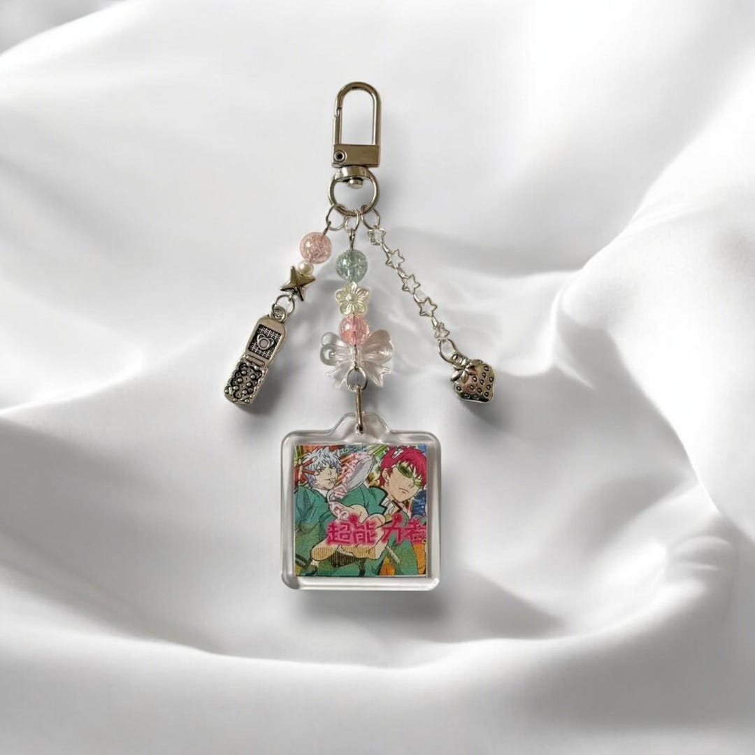 Saiki Kusuo Keychain: Handmade Anime Phone Charm - Etsy