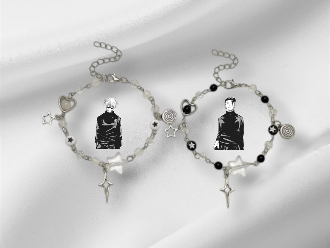 Handmade Jujutsu Kaisen Gojo & Geto Matching Couple Beaded Bracelets ...