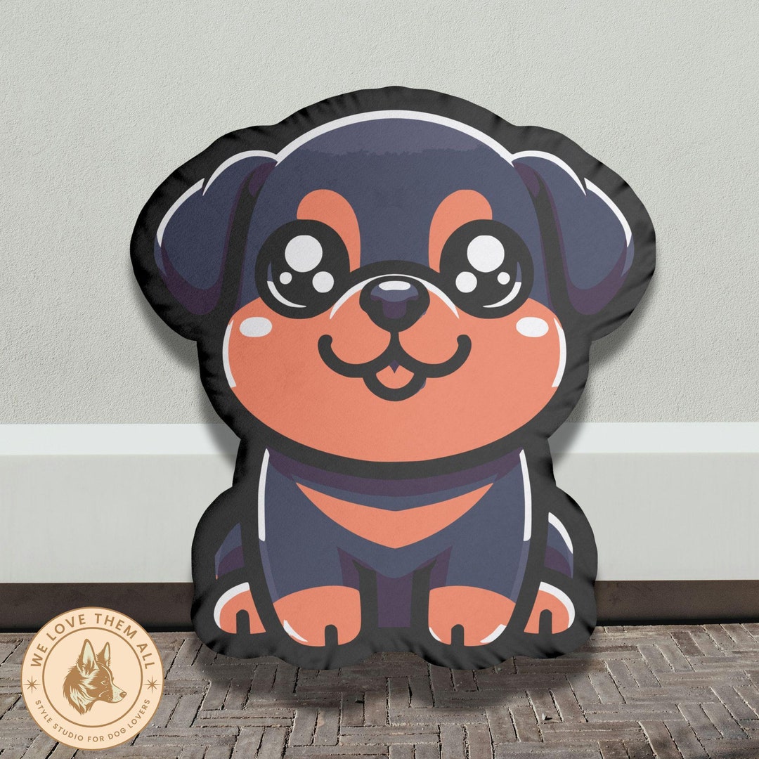 Kawaii Rottweiler Pillow, Dog Shaped Baby Rottweiler Pillow Gift 3D ...
