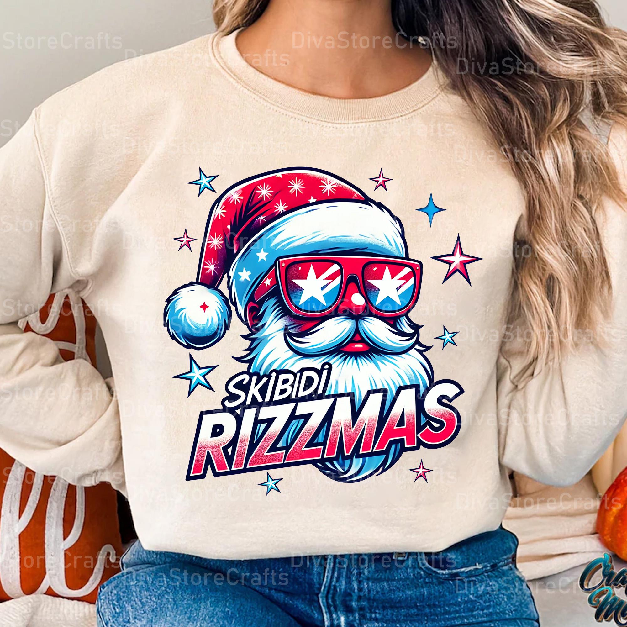 Skibidi Rizzmas Christmas Png, Funny Santa Christmas Design, Santa Bruh ...