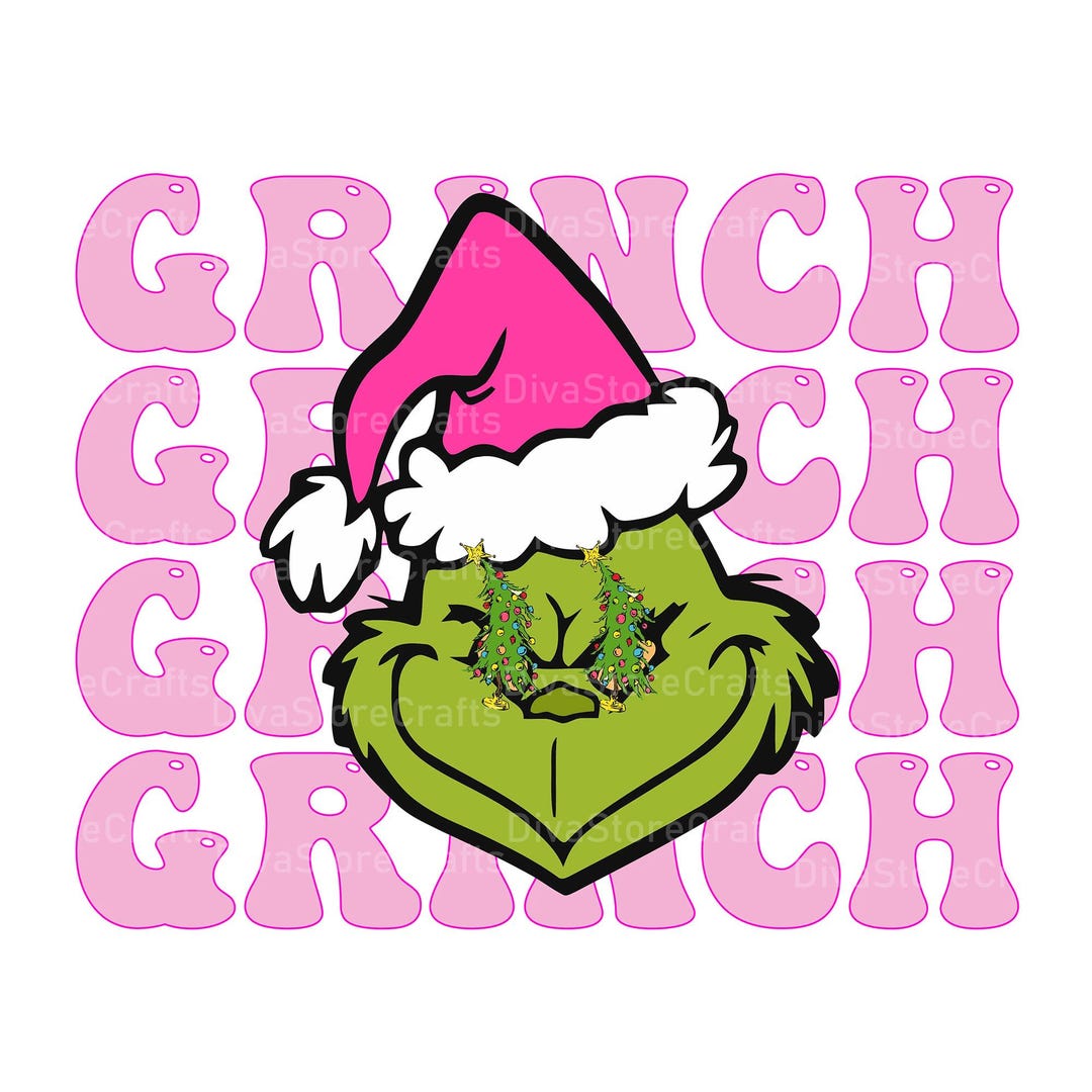 Grinchmas Face Preppy PNG, Christmas Movie Png, Pink Christmas Png, Funny Grinchmas Png, Xmas ...
