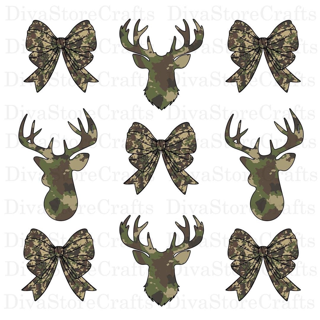 Camo Deer and Bow PNG, Hunting Season Graphics, Outdoor Hunter Digital ...