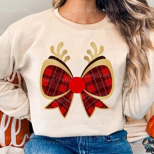 Christmas Coquette Bow PNG, Coquette Christmas Png, Reindeer Bow Png ...