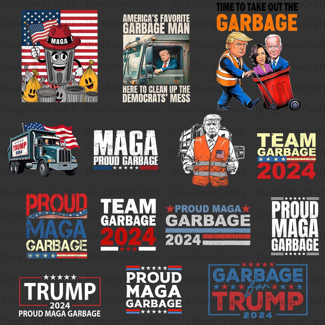 Proud MAGA Garbage PNG Bundle Trump Supporter Design, 2024 Election ...
