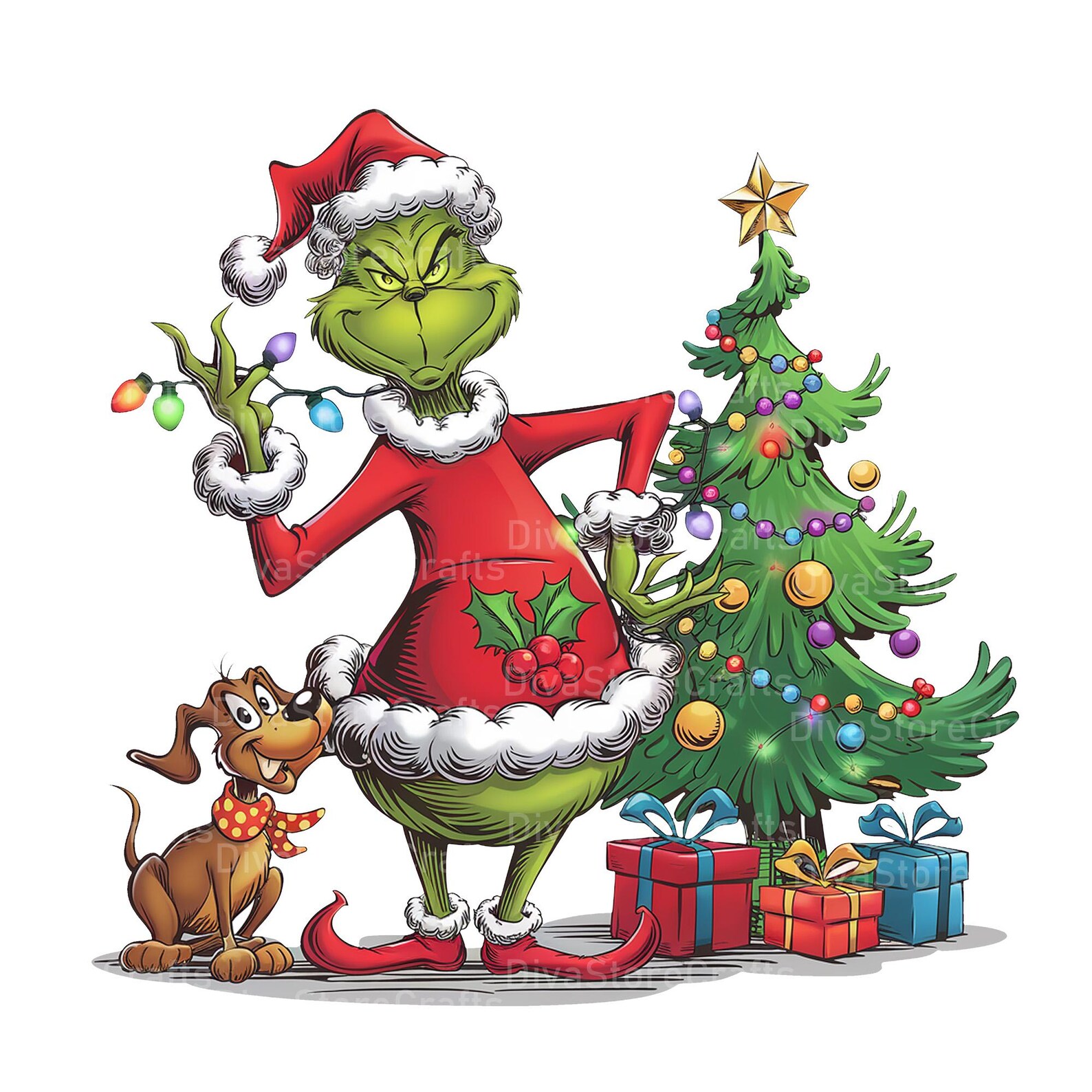 Merry Grinchmas Tree PNG, Grinchmas Png, Christmas Movie Png, Merry ...