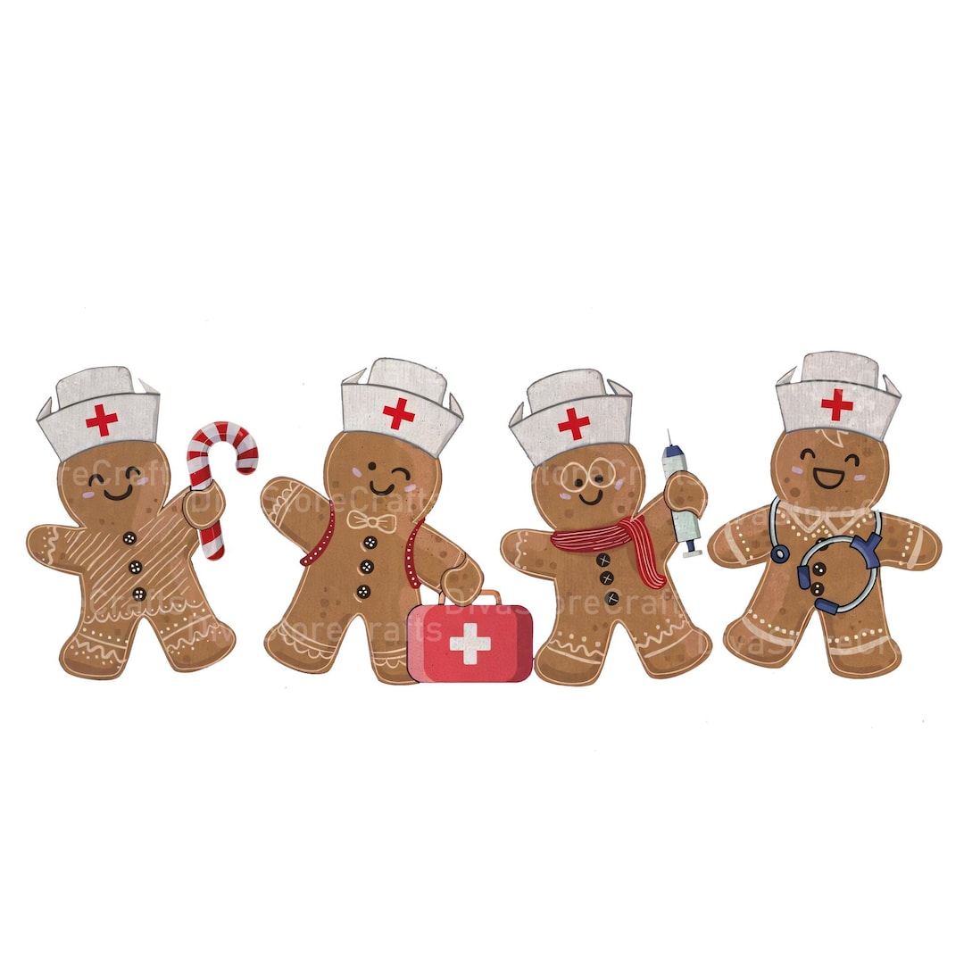 Nurse Christmas Png, Nurse Gingerbread Png, Merry Christmas Png, Nurse ...