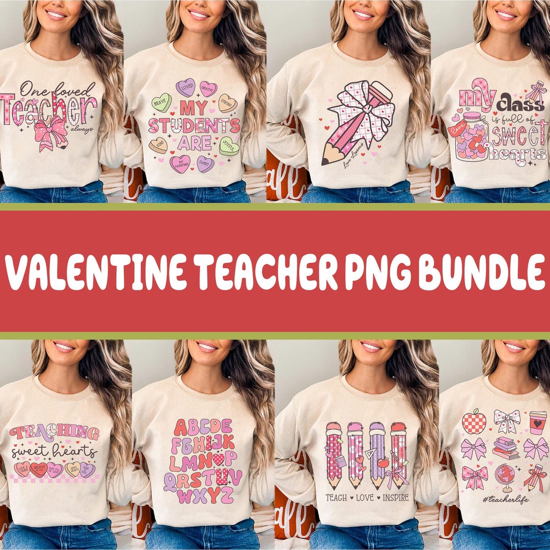 Teacher Valentine Bundles Png, Teacher Valentine Png, Valentine Png ...