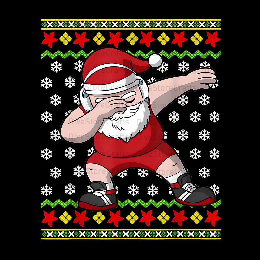 Santa Wrestling PNG, Funny Santa Christmas PNG, Retro Groovy Holiday ...