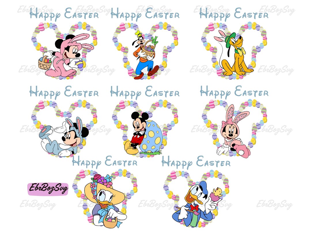 Bundle Mouse and Friends Happy Easter Png, Easter Bunny Png, Cute ...