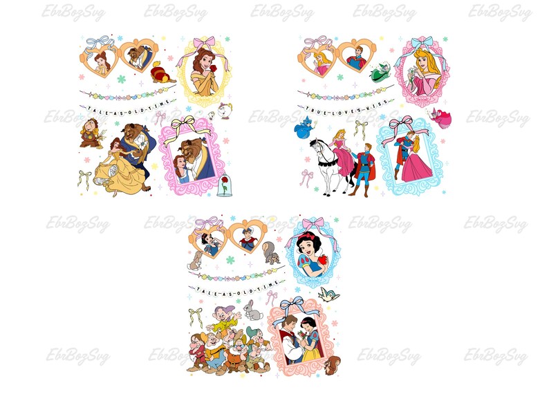Fairytale Princess Digital Clip Art Bundle, Romantic Storybook PNG ...