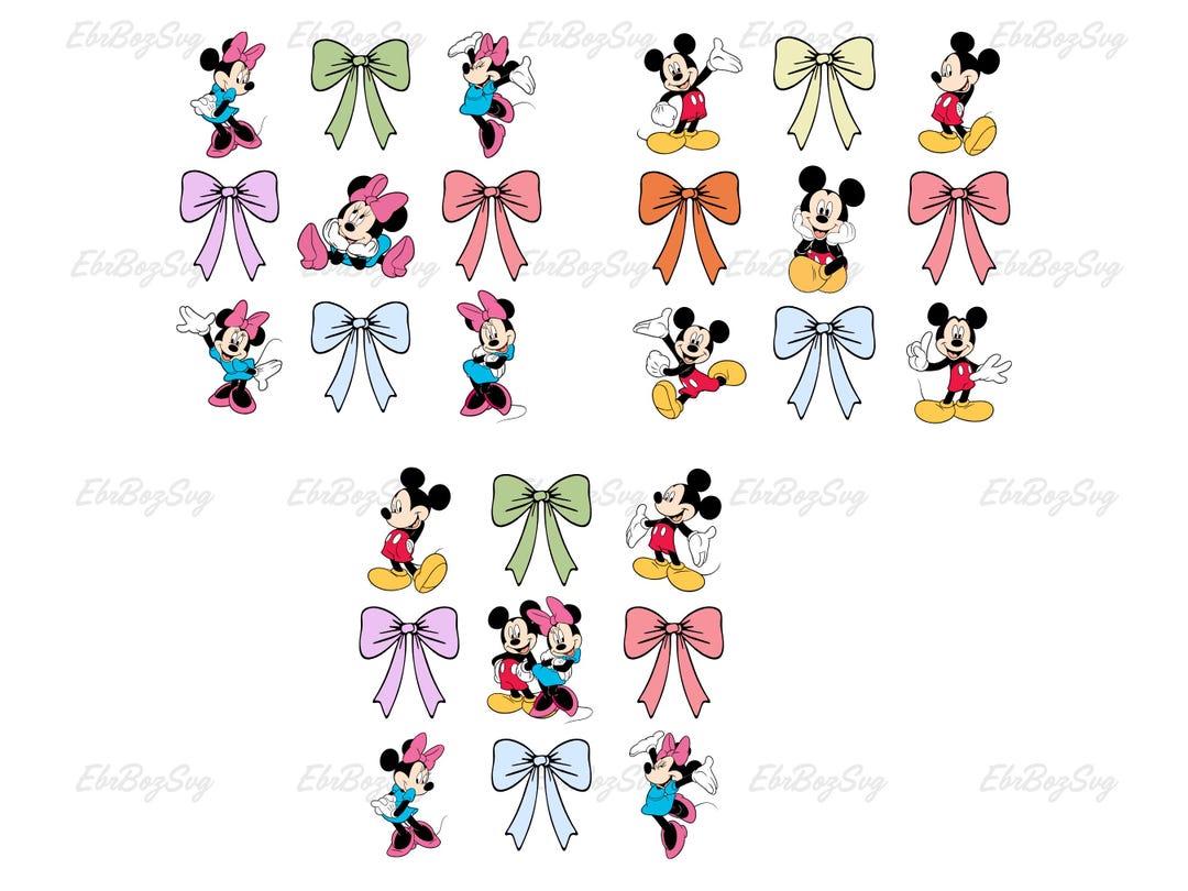 Comfort Colors Mouse Friends Svg, Mouse Coquette Bows Png, Mouse Bows ...
