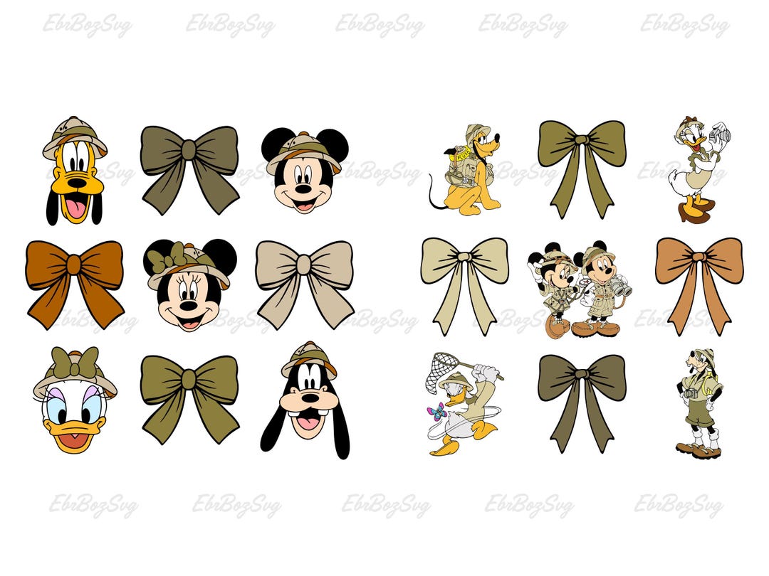 Safari Mouse and Friends Bows Digital File, Bundle Mouse and Friends ...